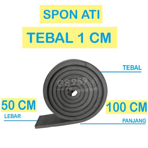 Jual SPON ATI / BUSA ATI / SPON EVA TEBAL 1 CM HITAM UKURAN 50CM X ...