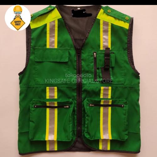Jual ROMPI SAFETY BAHAN TASLAN KOMBINASI WARNA HIJAU / ROMPI PROYEK ...