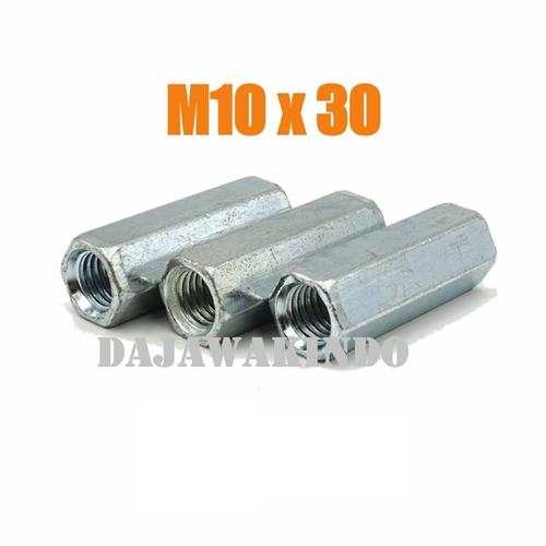 Jual Long Nut M10 / Mur Panjang M10 x 30 MM / Galvanis Putih - Kota ...