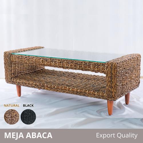 Jual Meja Tamu Abaca Natural Serat Pisang Coffee Table Meja Kopi Ruang ...