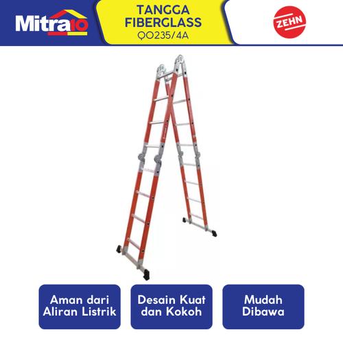 Promo Zehn Tangga Lipat Fibreglass Ladder Q0235/4A Cicil 0% 3x - Kota ...