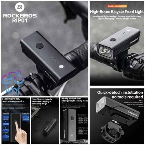 Jual ROCKBROS RIP01 Lampu Depan Sepeda Bicycle Light Lamp RIP-260 LM ...
