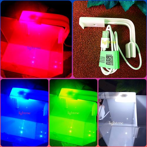 Promo Lampu LED HPLW Warna Aquarium Soliter USB Cupang Glowfish - Putih ...