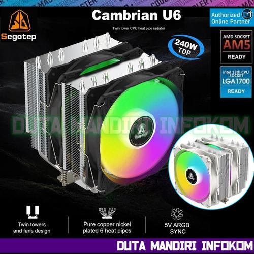 Jual Segotep Cambrian U6 ARGB - Dual Tower Highflow Air CPU Cooler HSF ...