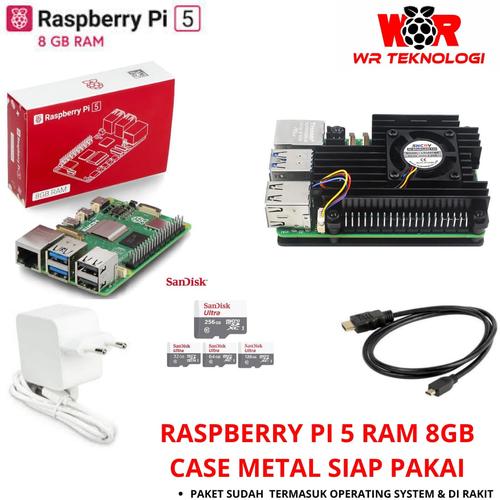Jual Raspberry Pi 5 RAM 8GB Paket Lengkap SIAP PAKAI - Case Metal - Kota Tangerang - WR ...