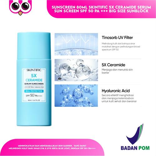 Jual SUNSCREEN 80ML SKINTIFIC 5X CERAMIDE SERUM SUN SCREEN SPF 50 PA ...