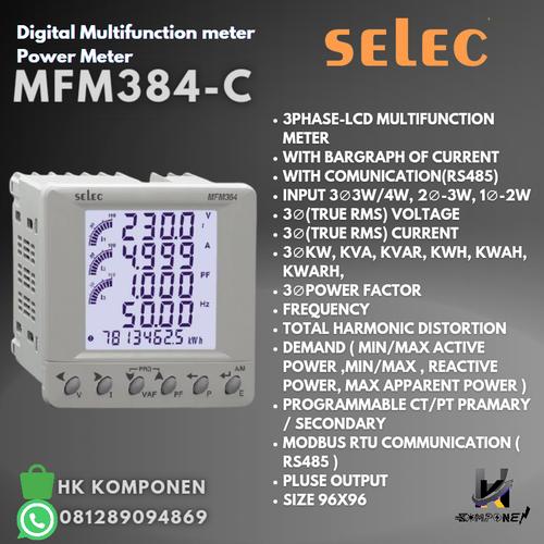 Jual Power meter digital 96x96 selec MFM384-C digital multi meter ...
