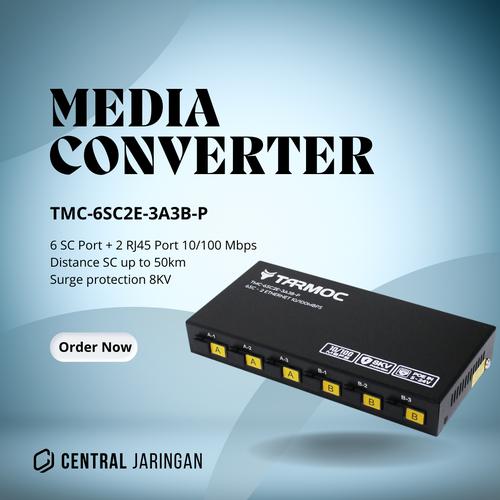 Jual Tarmoc TMC-6SC2E-3A3B-P | Media Converter 6 FO 2 LAN 10/100M POE 5 ...