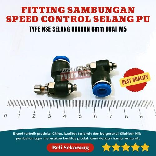 Jual Grosir Fitting Pneumatic SPEED CONTROL selang UKURAN 6mm drat M5 ...