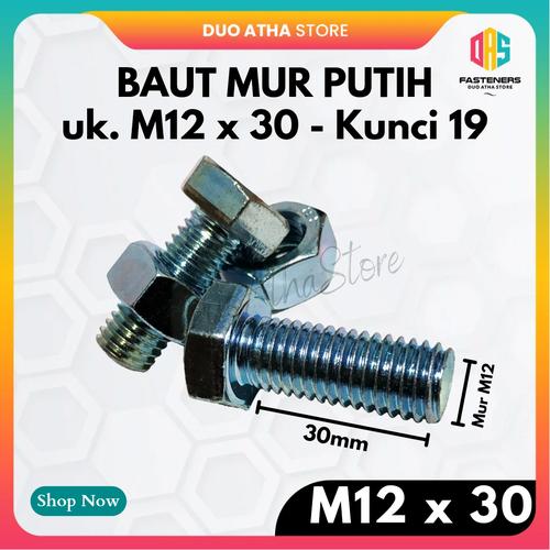 Jual BMP M12x30 Baut Mur Putih M12 x 30 Galvanis - Kab. Tangerang - Duo ...