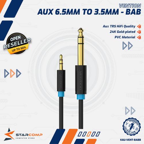 Jual Vention BAB Kabel Audio Aux 6.5mm Male to 3.5mm Male HiFi Quality ...