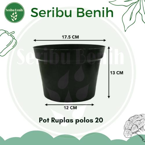 Jual Pot Bunga Hitam 20 cm - Pot Tanaman Ruplas 20cm Hitam Murah - Kota ...