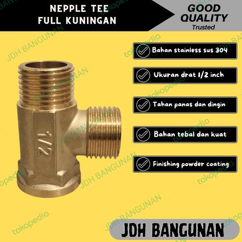 Jual NEPLE TEE CLOSET KUNINGAN SAMBUNGAN KRAN SHOWER KLOSET DUDUK 1/2 ...