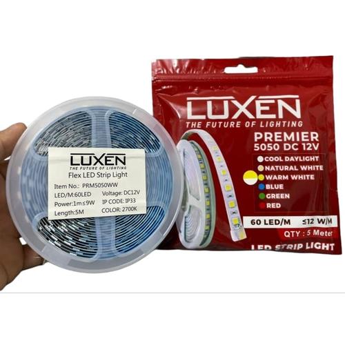 Jual LUXEN LAMPU LED STRIP PREMIER 5050 DC 12V 12W 5METER - Putih ...