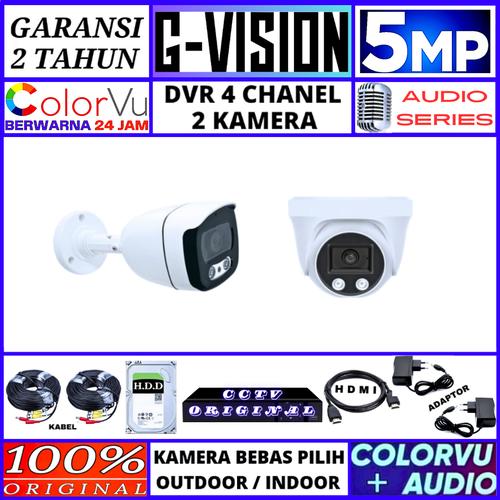 Jual PAKET CCTV COLORVU AUDIO 2 CAMERA LENGKAP -- TURBO HD 1080P ...