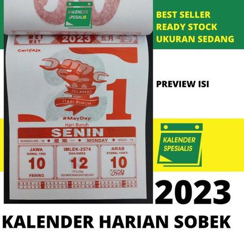 Jual Promo Kalender Harian Sobek - Nasional Jawa Arab Cina - Jakarta ...