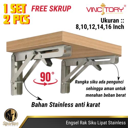 Jual Engsel Bracket Rak Siku Lipat Meja Dinding Stainless Steel ...