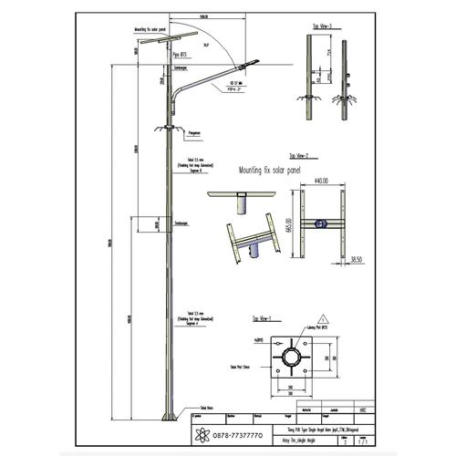 Jual Tiang PJU Solar Cell 2in1 7Mtr 7 Meter Tiang Lampu Jalan Tenaga ...