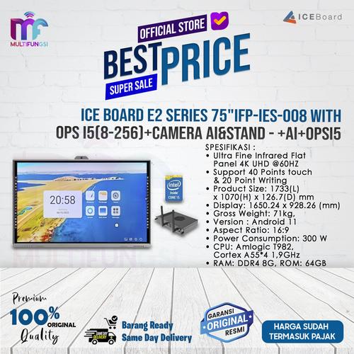 Promo Ice Board E2 Series 75"IFP-IES-008 With OPS i5(8-256)+Camera Ai ...