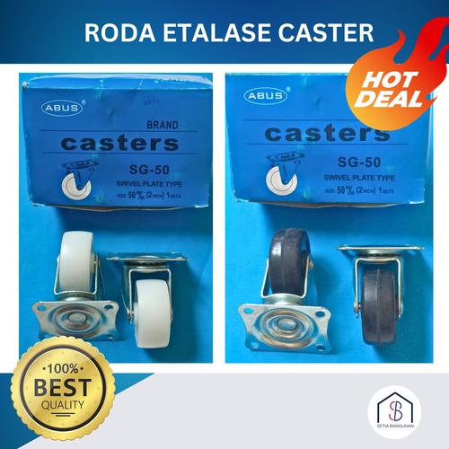 Jual Caster Roda Etalase Roda Koper Roda Karet Gepeng 2" Abus white ...