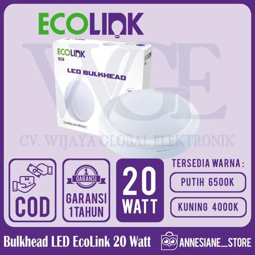 Jual Lampu LED ECOLINK Bulkhead 20 watt 20w Downlight Outbow Putih ...