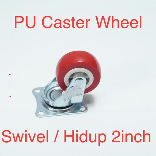 Jual Roda Kastor PU Caster Wheel 2 Inch Swivel Hidup 2" for Troli ...
