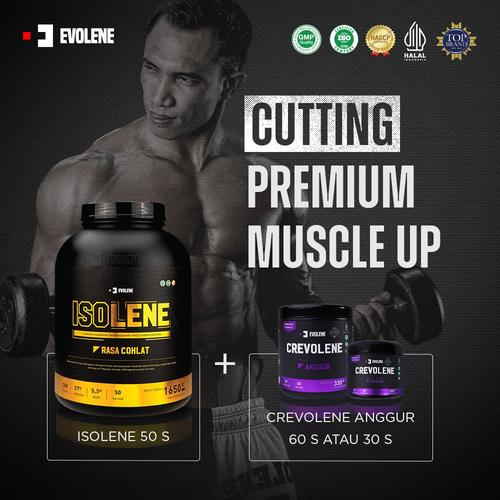 Promo Bundling Cutting Premium Muscle Up EVOLENE Isolene 50 Sachet ...