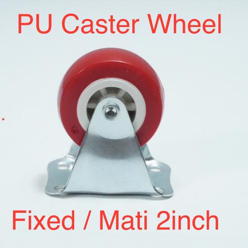 Jual Roda Kastor PU Caster Wheel 2 Inch Fixed Mati 2" Troli Etalase ...