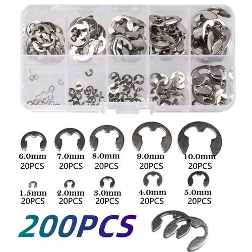 Jual 200Pcs 304 Stainless Steel E-Clip / Retaining Snap Ring / Circlip ...