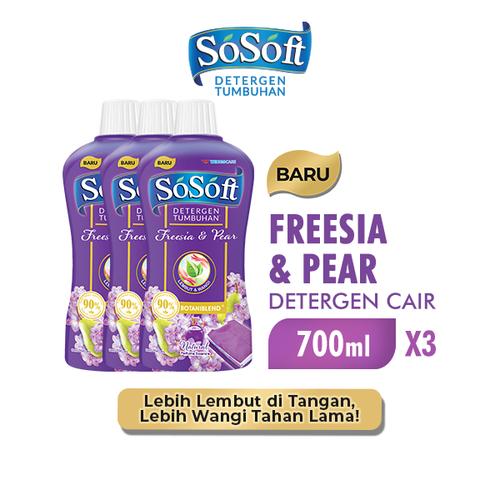 Promo Sosoft Deterjen Cair Freesia & Pear Botol 700 ml x 3 pcs - Kab ...