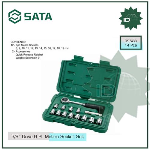 Jual Kunci Socket Set 14 Pcs 3/8 Inch INCH 09523 METRIC SATA - Jakarta ...