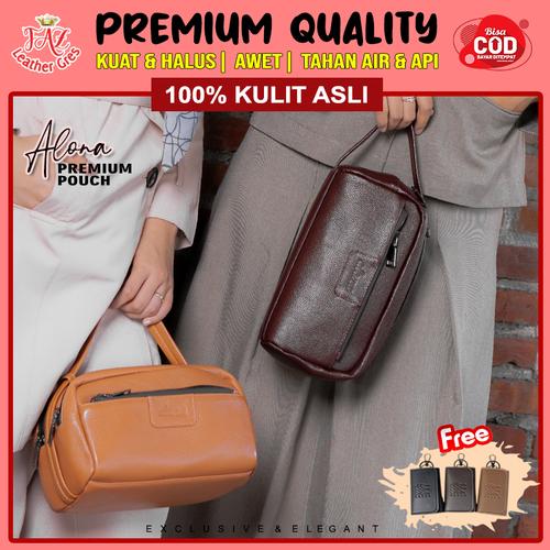Jual Hand Bag Wanita Alona Pouch Premium Tas Tangan Kulit Asli Branded Ori - TAN - Kota Surabaya ...