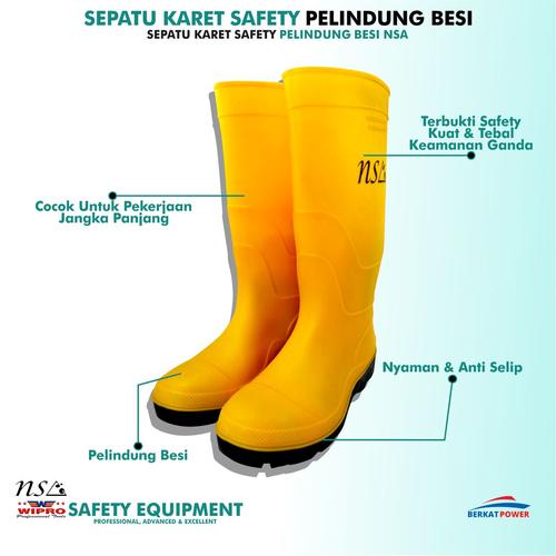 Jual Sepatu Booth Karet Safety NSA Wipro Include Besi Kuning - 40 ...