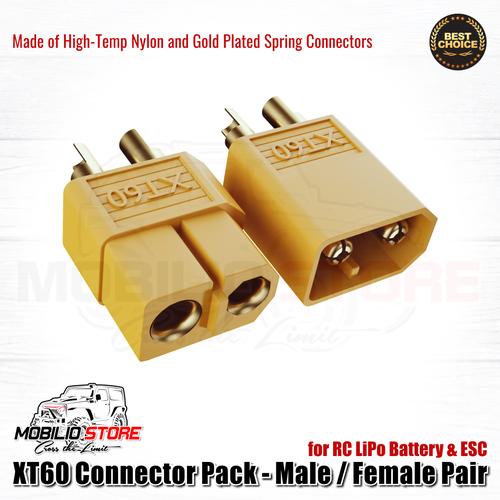 Jual XT60 Connector Pack - Male Female Pair for RC LiPo Battery & ESC ...