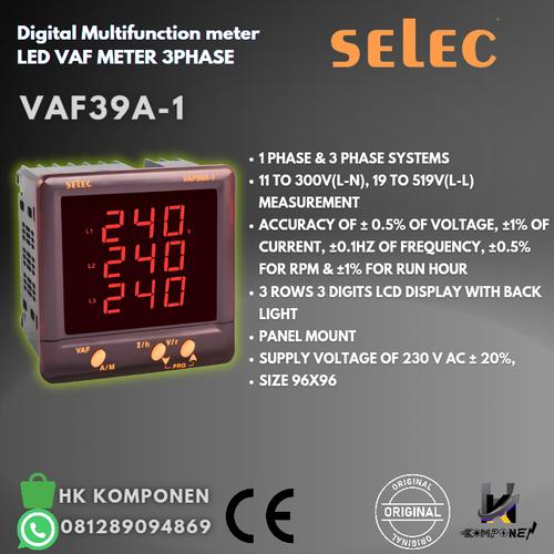 Jual Digital VAF meter selec VAF39A-1 3phase V A Hz meter digital ...