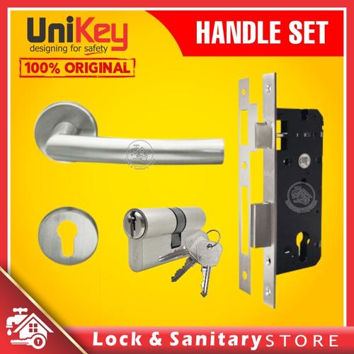 Jual Handle Pintu Set Unikey HRE 219.53 SS + SW 001-40MM SS+DC 021-60MM ...