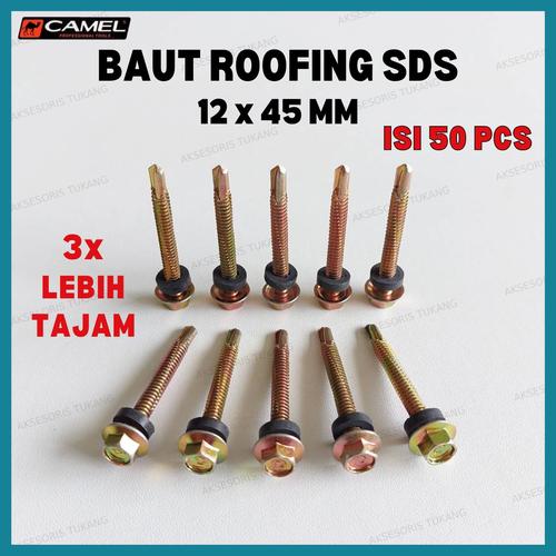 Jual Baut Roofing Camel 12x45 Isi 50 Pcs Baut Baja Ringan SDS 12 x 45 ...