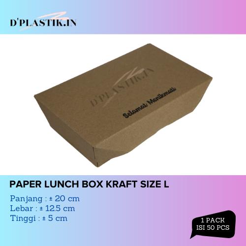 Jual PAPER LUNCH BOX KRAFT SIZE L MERK MEGA SNACK BOX WARNA COKLAT ...