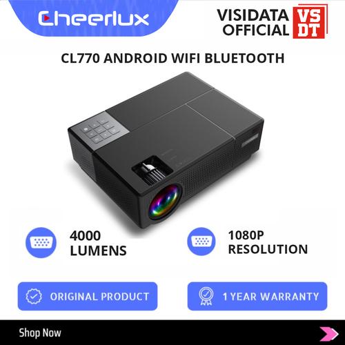 Jual CHEERLUX Proyektor CL770 Android WiFi Bluetooth 4000 Lumens 1080p ...