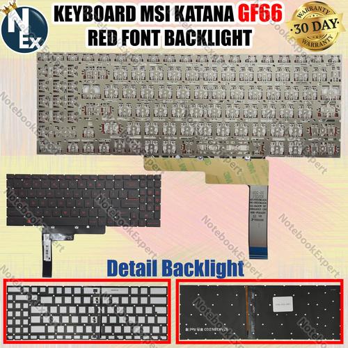 Jual KEYBOARD MSI KATANA GF66 RED FONT BACKLIGHT - BLACK - Jakarta ...