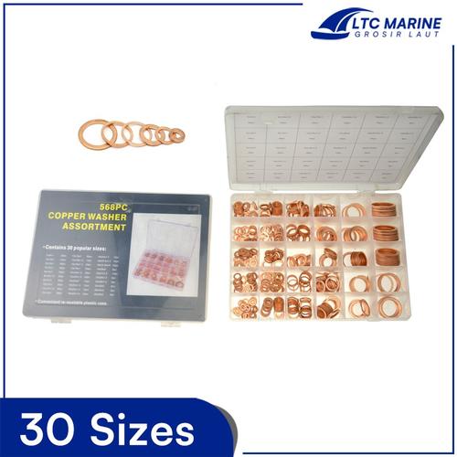 Jual IMPA 813080 Copper Ring Kit Copper Washer Kit 30 Sizes M5-M28 ...