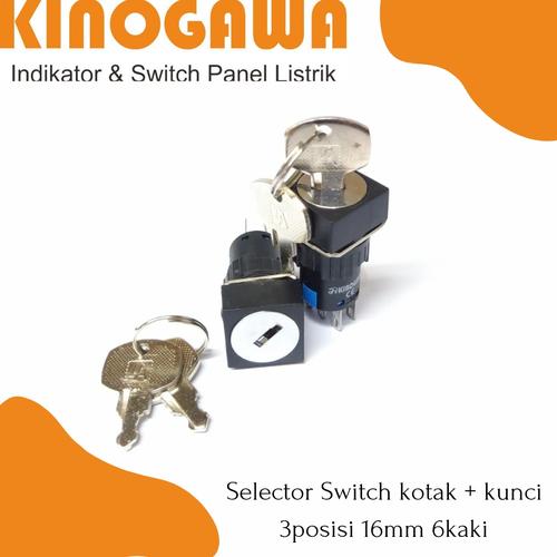 Jual Selector Switch Key 3 Posisi Kotak 16mm 6Kaki 2NO/2NC - Jakarta ...