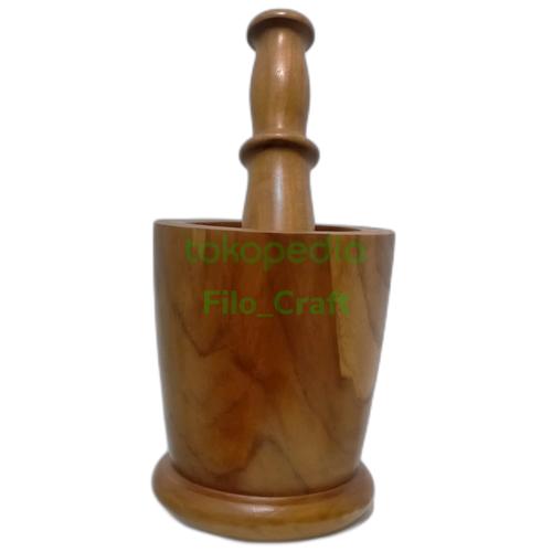 Jual lumpang dan alu penumbuk bumbu JUMBO dari kayu jati asli satu set ...