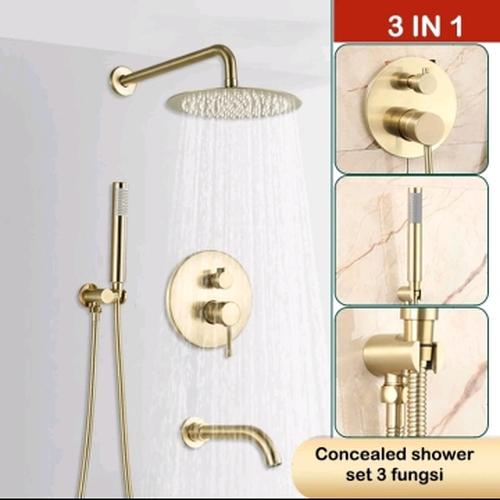 Jual SHOWER TANAM STENLIS PANAS DINGIN FULL GOLD/SHOWER MANDI TANAM ...