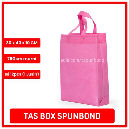 Jual TAS BOX SPUNBOND HANDLE 30x40x10 / Tas Belanja / Goodie Bag Handle ...