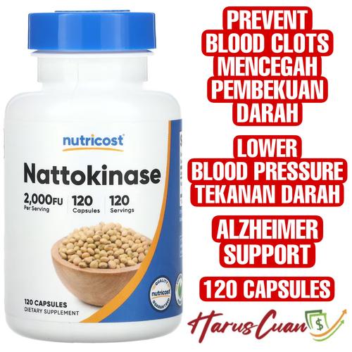 Jual Nutricost Nattokinase 2000 FU 120 Capsules Blood Clots Alzheimer ...