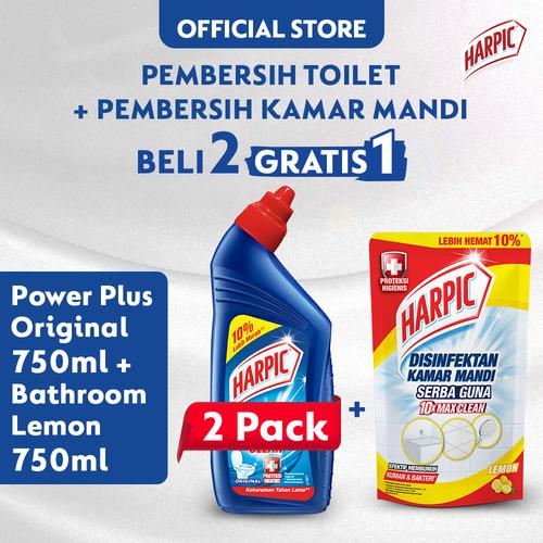 Promo Harpic Power Plus 10X Max Clean Original 750ml +Kamar Mandi Lime 400ml - - Dettol, Vanish ...