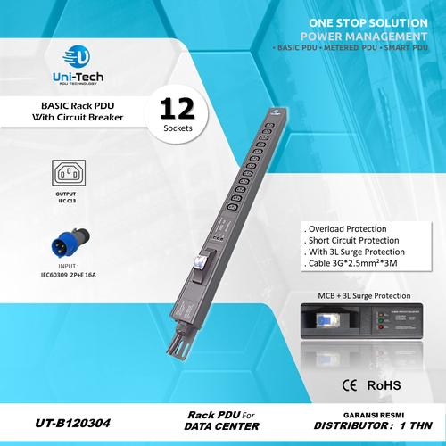 Jual Stop Kontak Listrik 12 Outlets C13 Rack PDU with MCB, Input IEC309 ...