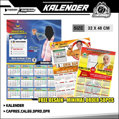 Jual Custom Kalender 2024 Caleg Partai Cetak Kalender Kampanye Ukuran ...