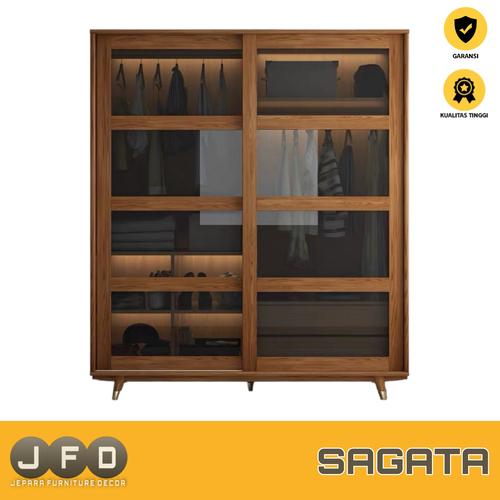 Promo Lemari Pintu Sliding Kaca Sagata Glass Wardrobe Aesthetic - Kab ...